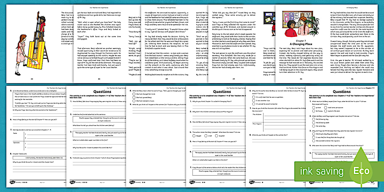 KS2 Superhero Story Differentiated Reading Comprehension Activity