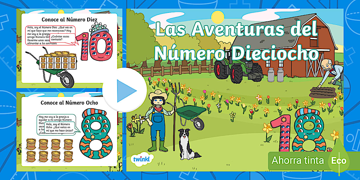 PowerPoint: Las Aventuras del Número Dieciocho - Twinkl