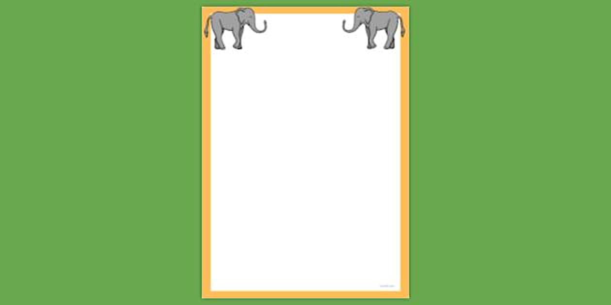 Elephant Page Border | Page Borders | Twinkl (teacher made)