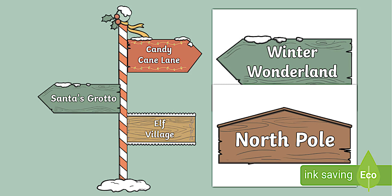 Christmas Signpost Pastel/Neutral Display Pack - Twinkl