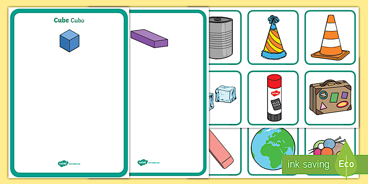 3D Shape Sorting Activity English/Italian - 3D Shape Sorting Activity