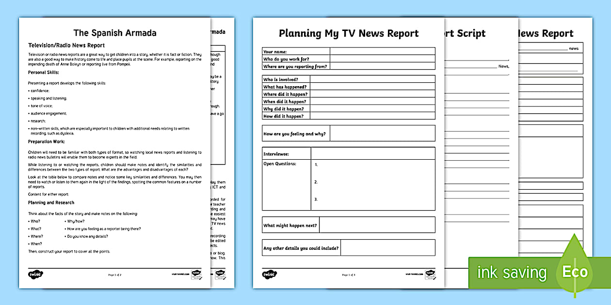 KS2 The Spanish Armada TV and Radio News Report Teacher Notes and ...