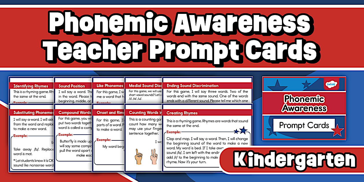 Phonemic Awareness Reading Intervention Teacher Prompt Cards