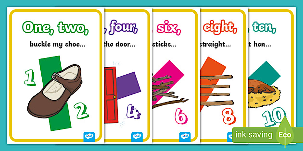 One Two Buckle My Shoe Sequencing (A4) - Twinkl