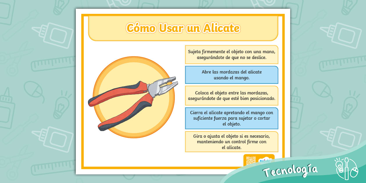 Alicate | Póster | Tecnología | Cómo usar | Herramientas
