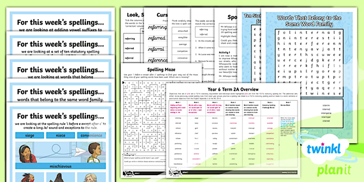 PlanIt Y6 Term 2A Bumper Spelling Pack (teacher made)