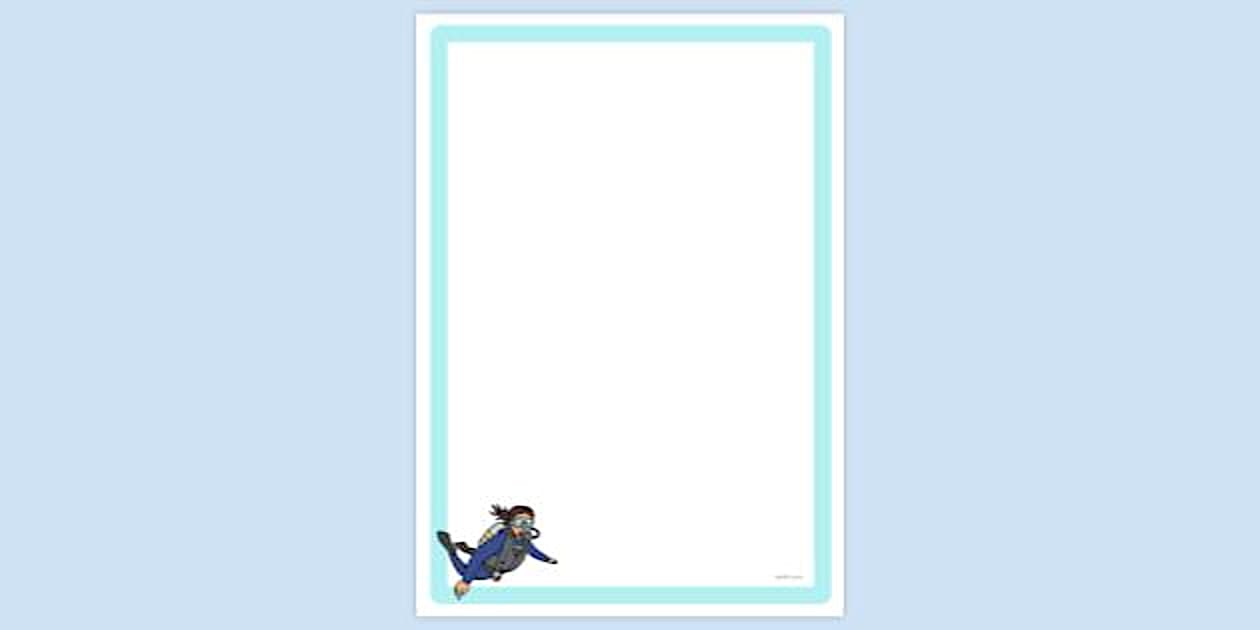 Simple Blank Scuba Diver Page Border (teacher made) - Twinkl