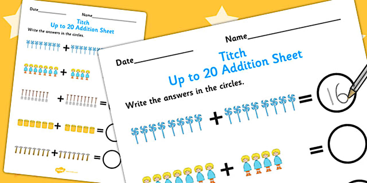 Up to 20 Addition Sheet to Support Teaching on Titch