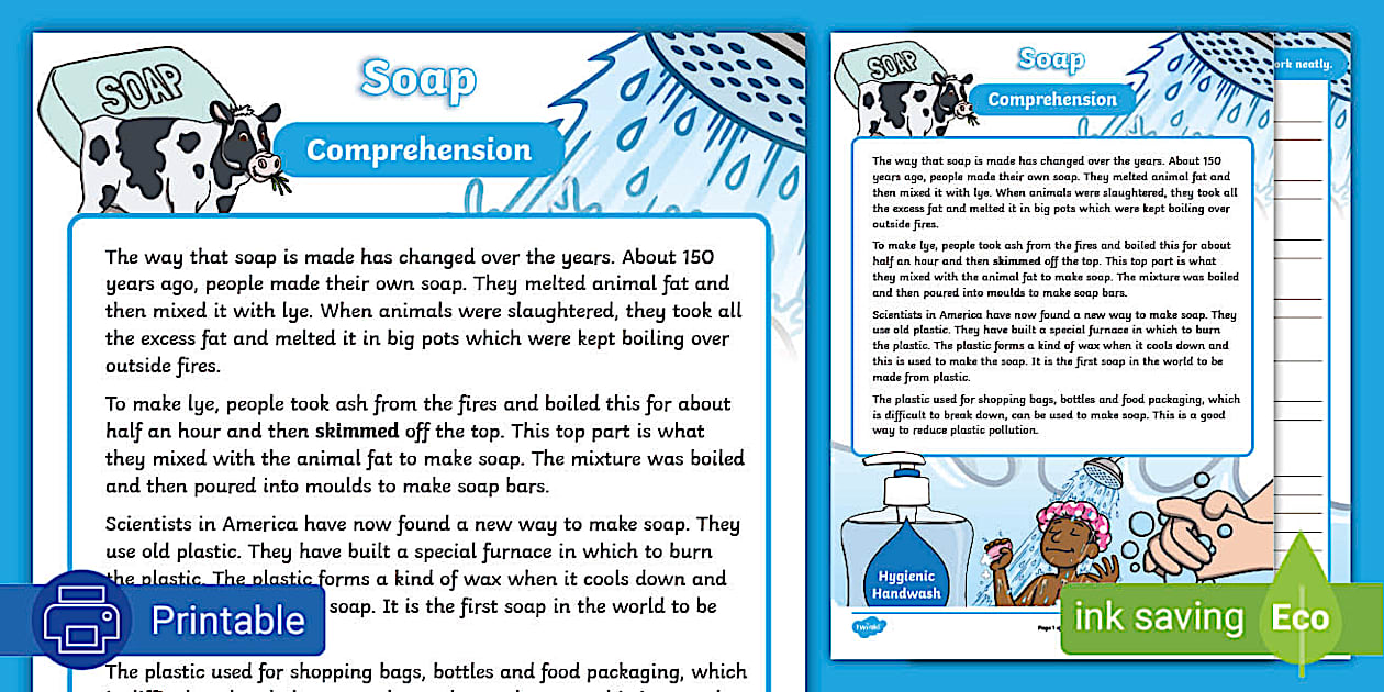 Soap - Comprehension (Teacher-Made) - Twinkl
