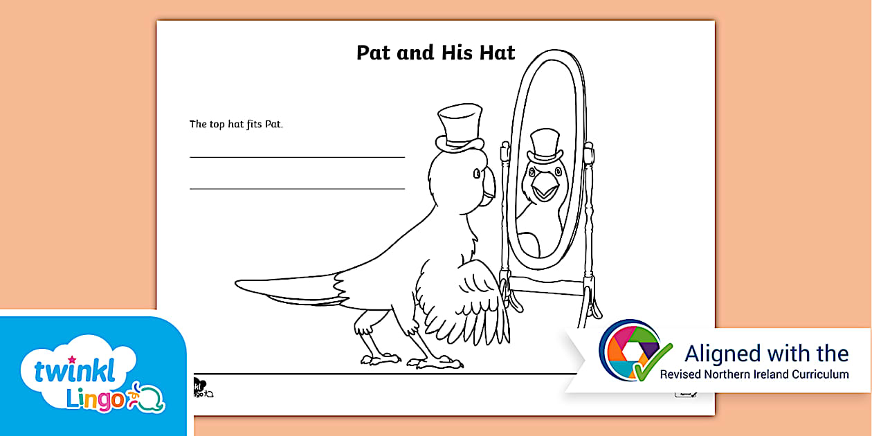 Pat and His Hat Colouring Page (teacher made) - Twinkl