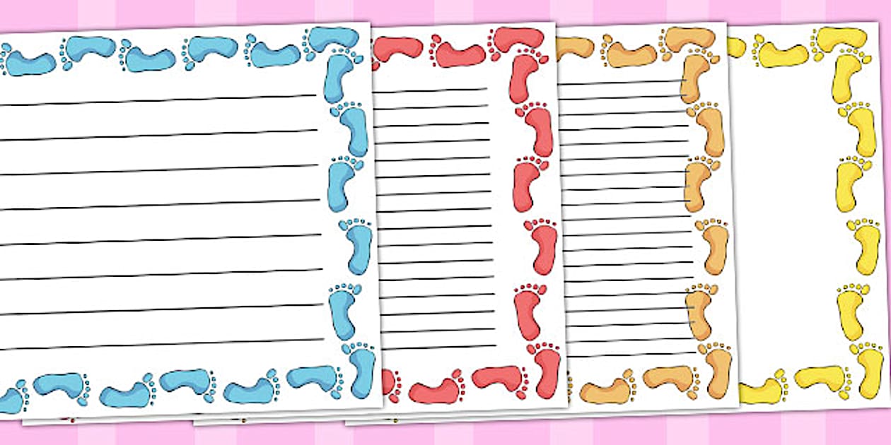 Footprint Page Borders Landscape (teacher made) - Twinkl