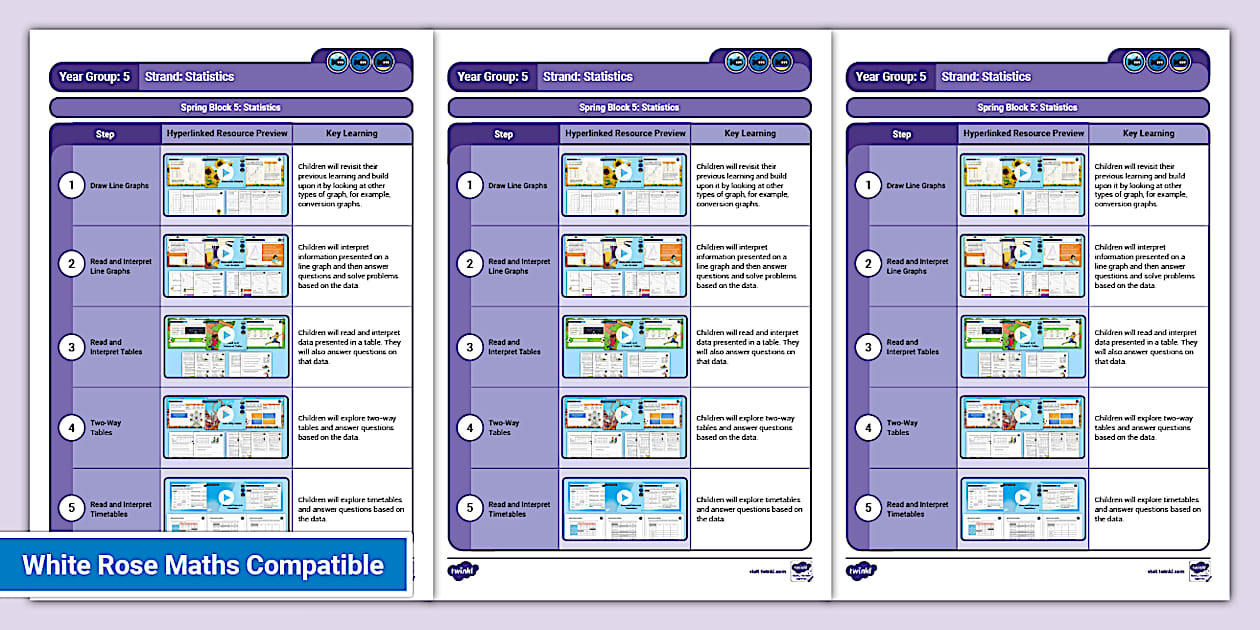 👉 Year 5 Statistics Lesson Diving into Mastery Maths Overview