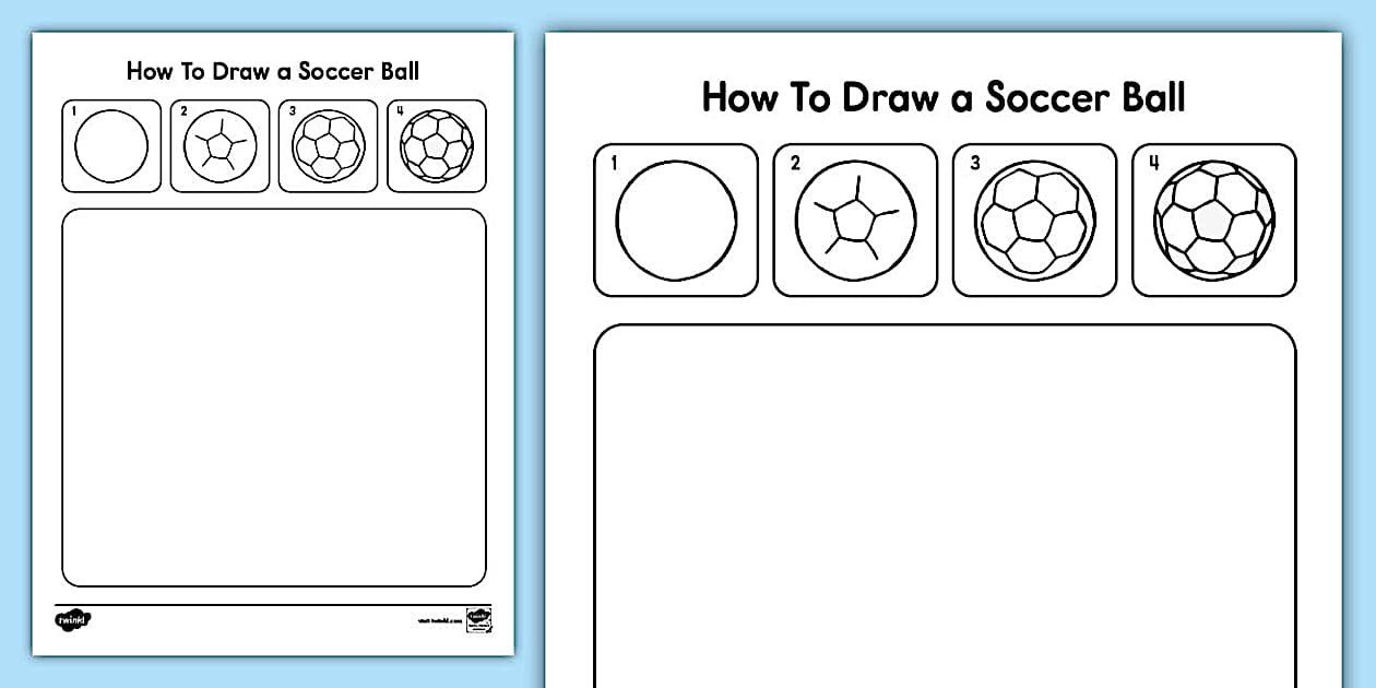 How To Draw a Soccer Ball Worksheet (teacher made) - Twinkl