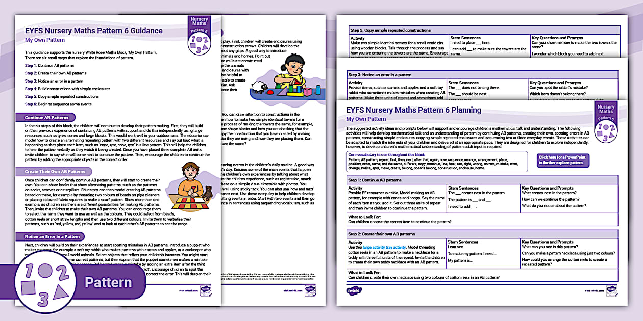 EYFS Nursery Planning: My Own Pattern (White Rose Maths)