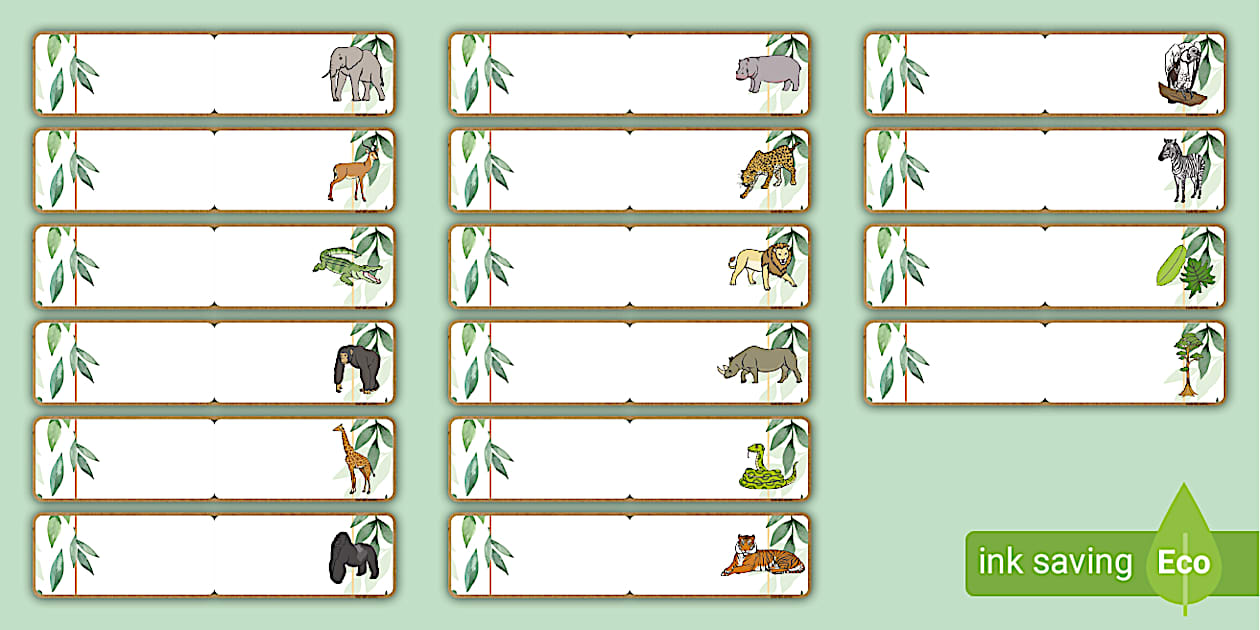 Botanical Themed Animal Tray Labels (teacher made) - Twinkl