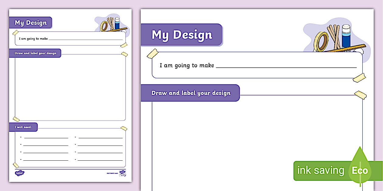 My Design Activity Sheet, Design, Art, DT (teacher made)