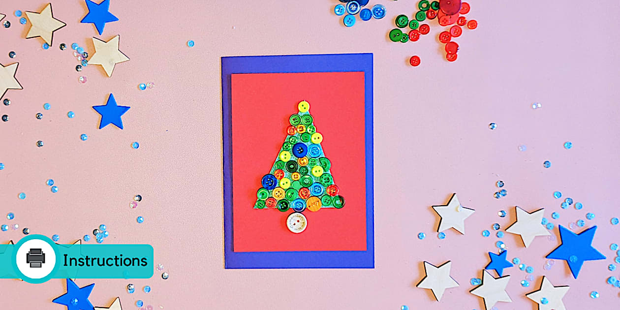 Button Christmas Tree Card | Christmas Crafts (teacher made)
