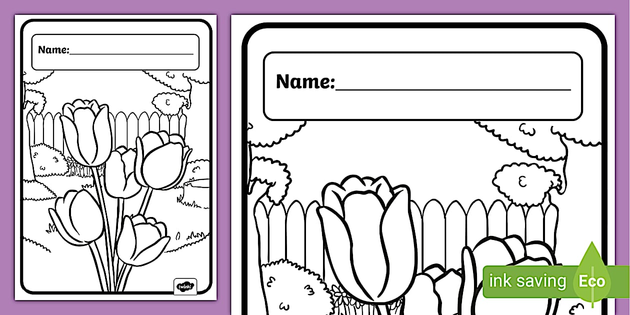 Tulip Colouring Book Cover | Twinkl | Book Covers | KS1