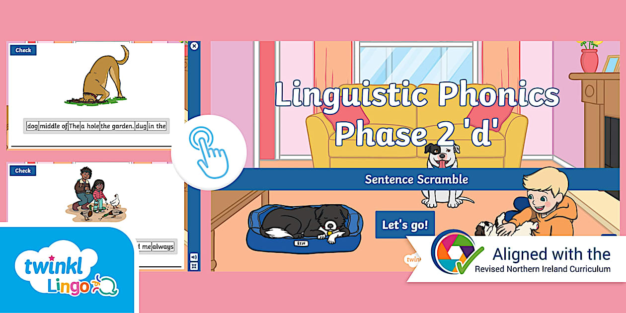 Linguistic Phonics Phase 2 'd' Sentence Scramble Activity