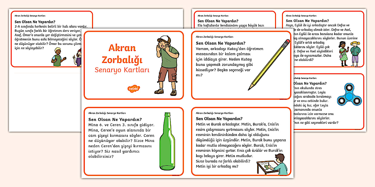 Akran Zorbalığı Senaryo Kartları
