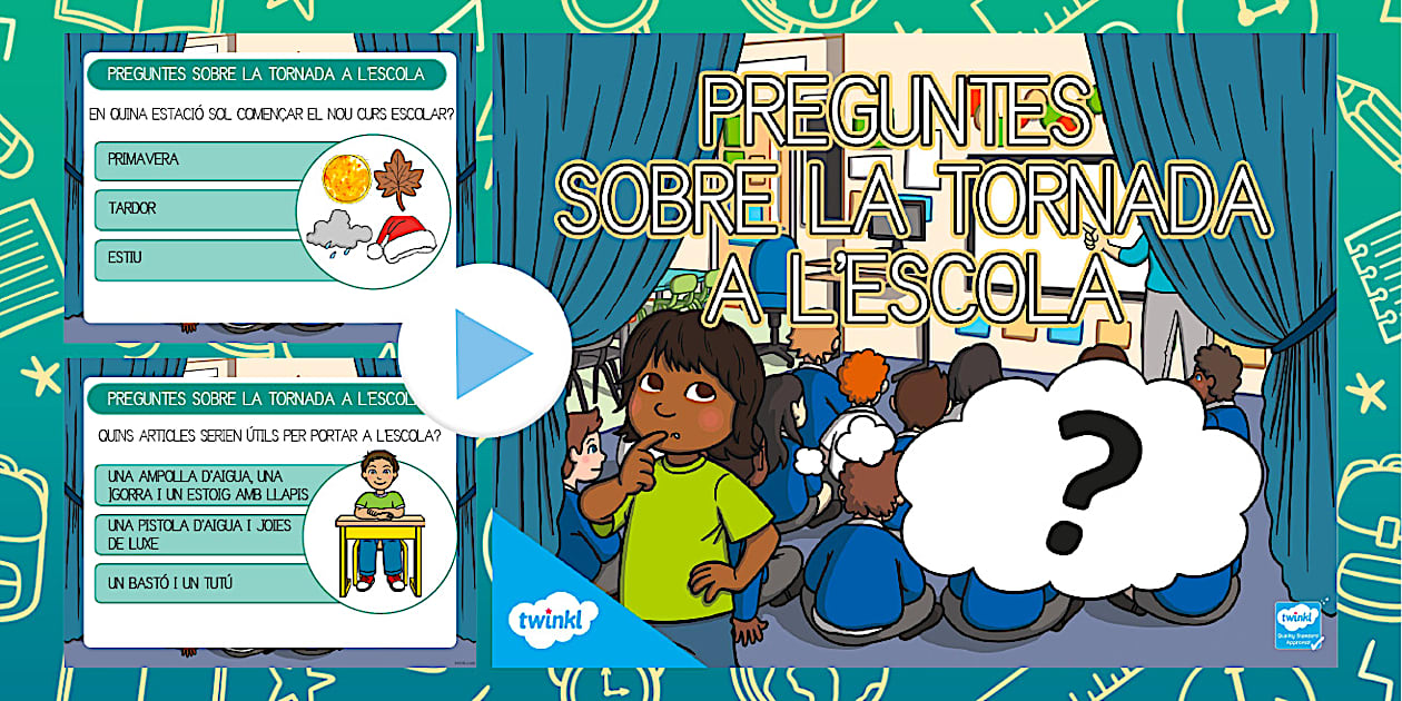 Joc interactiu: Preguntes sobre la tornada a l'escola - Català