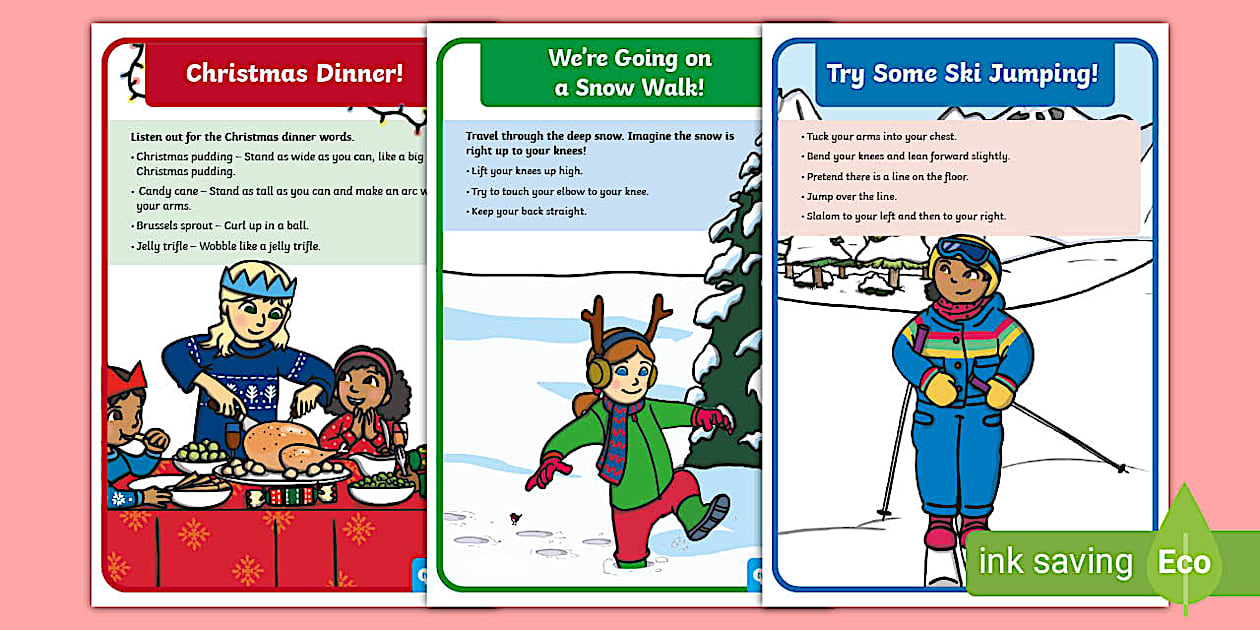 Christmas PE Fitness Station Activity Cards | Ready-to-print