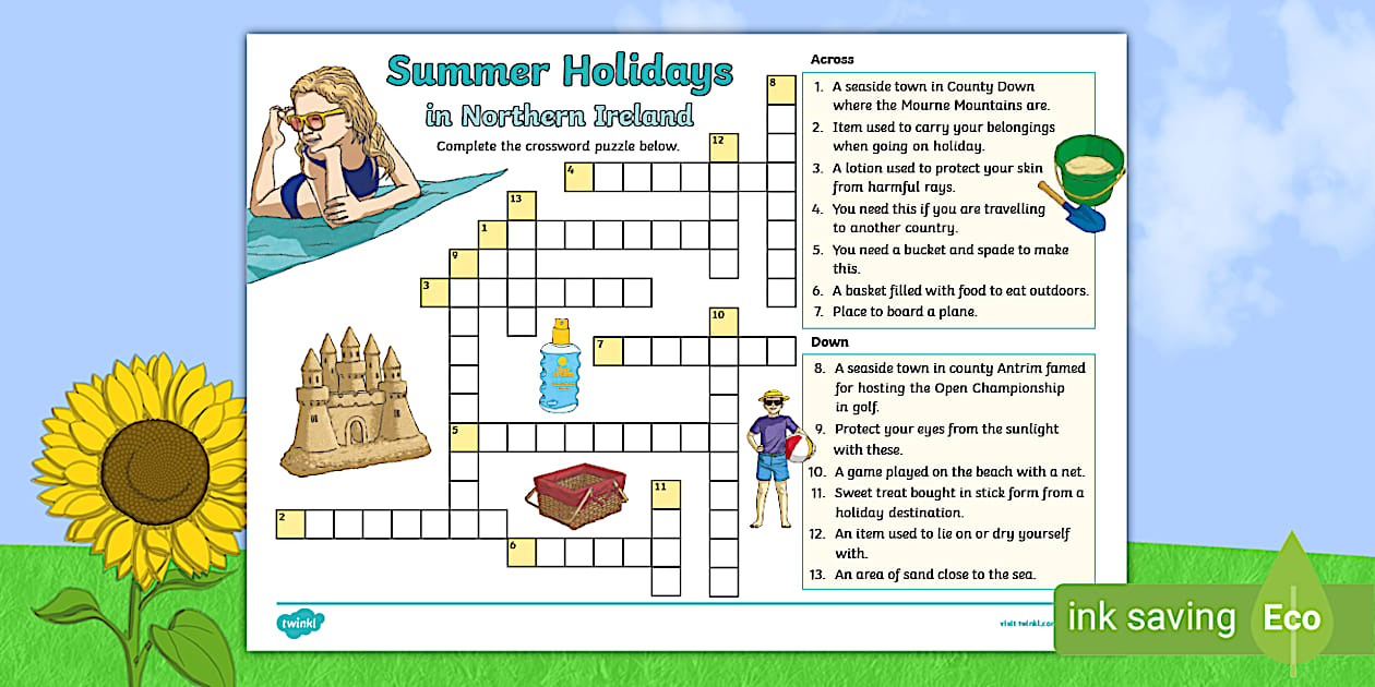 Summer Holidays Crossword Puzzle | Twinkl Resources - Twinkl