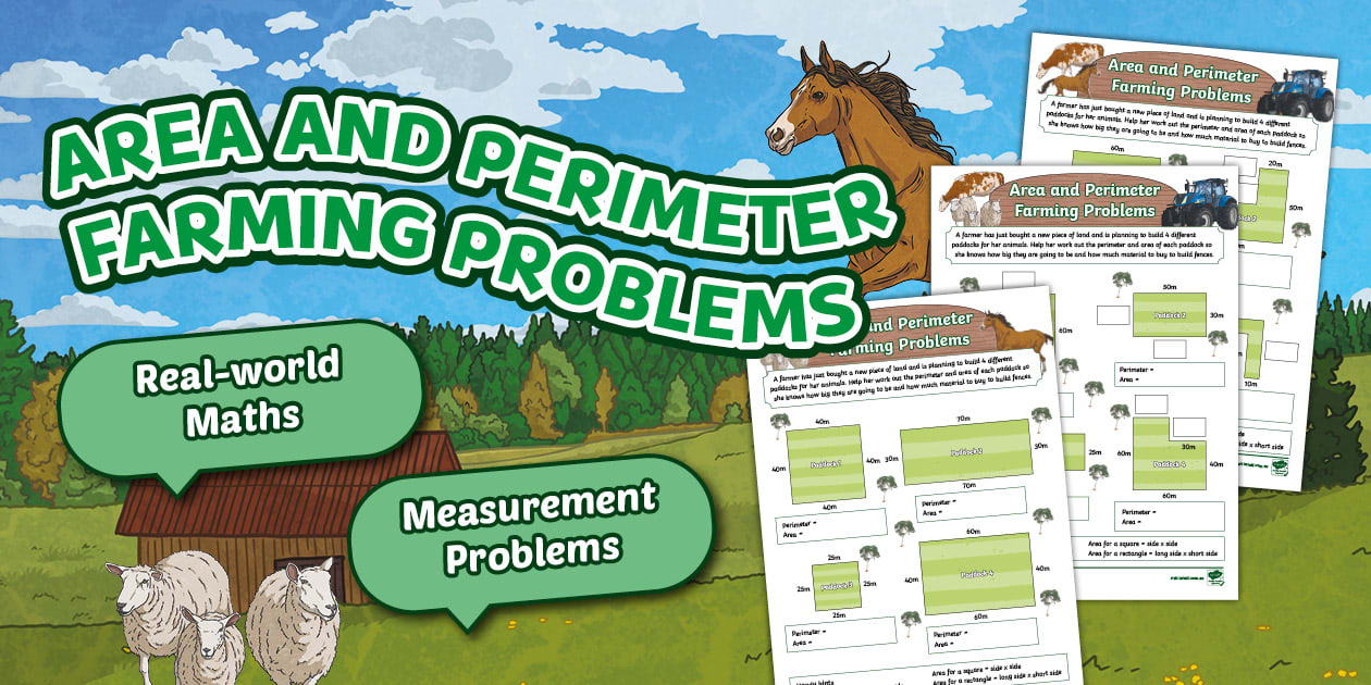 Area & Perimeter Farming Problems for Year 5 Maths