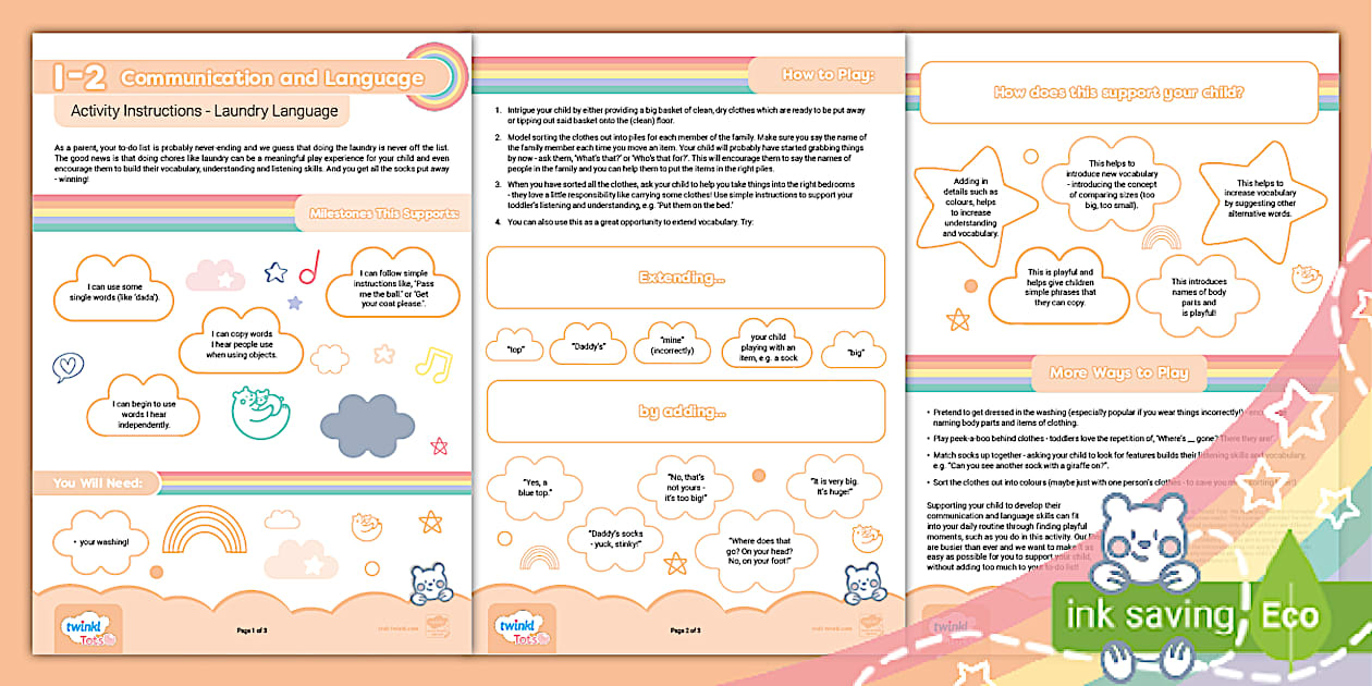 1-2 Communication and Language - Laundry Language - Twinkl