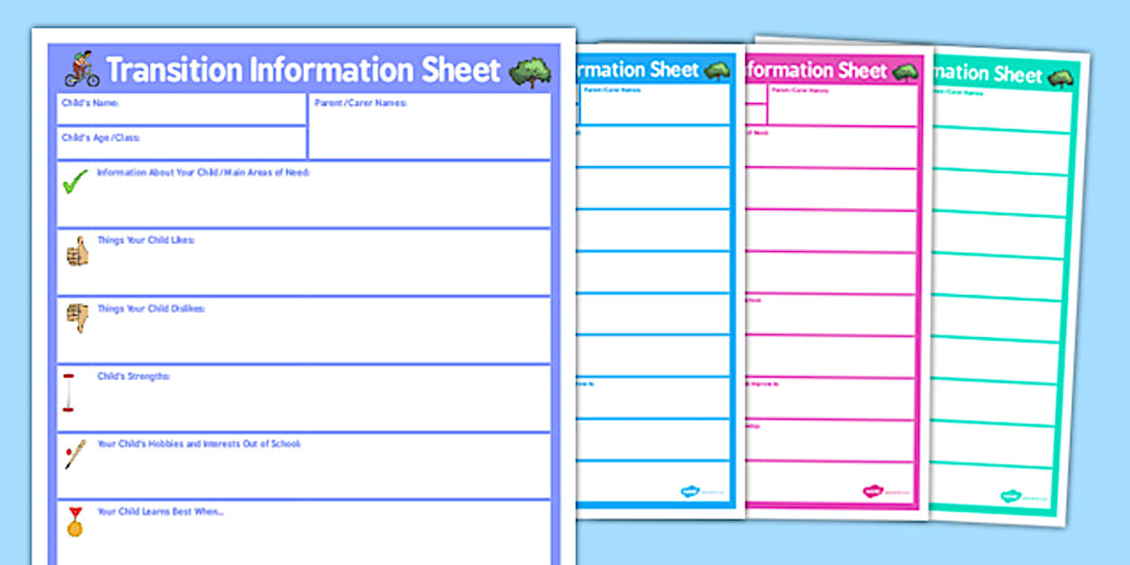 Editable SEN Parent Transition Information Sheet Secondary