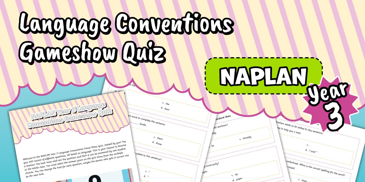 NAPLAN Year 3 Language Conventions Quiz