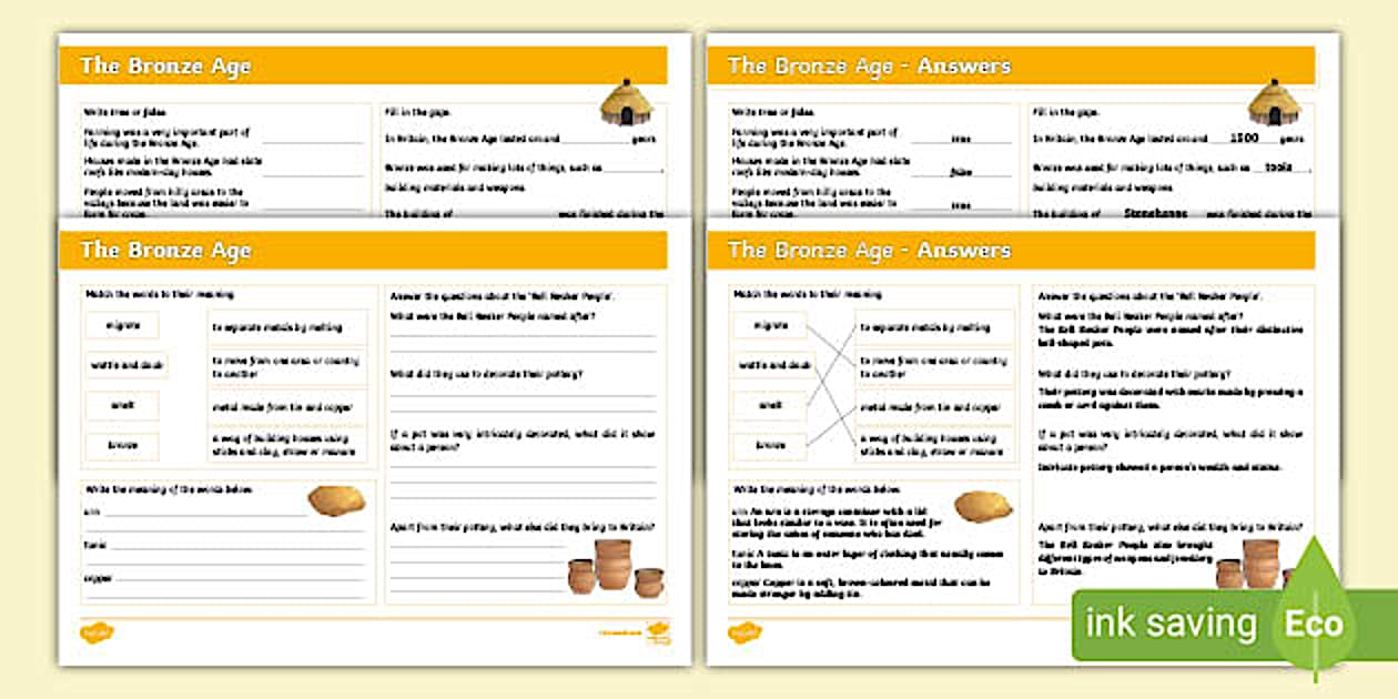 KS2 Revision Activity Mat: The Bronze Age (teacher made)