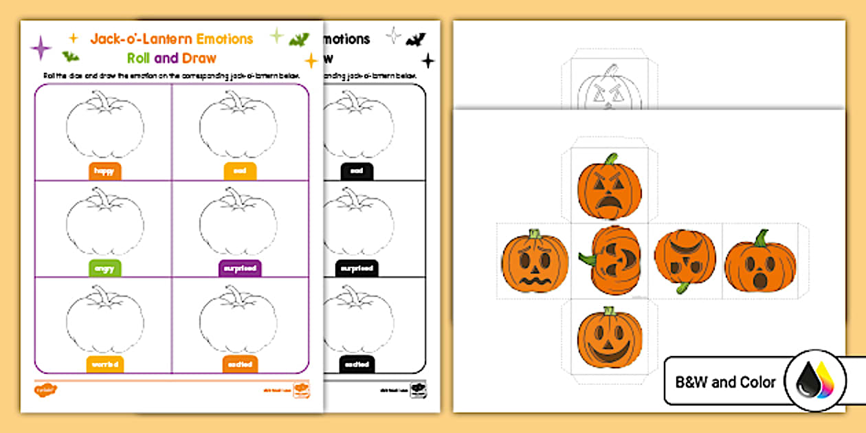 Roll a Jack o Lantern Game | Roll and Draw | Twinkl USA