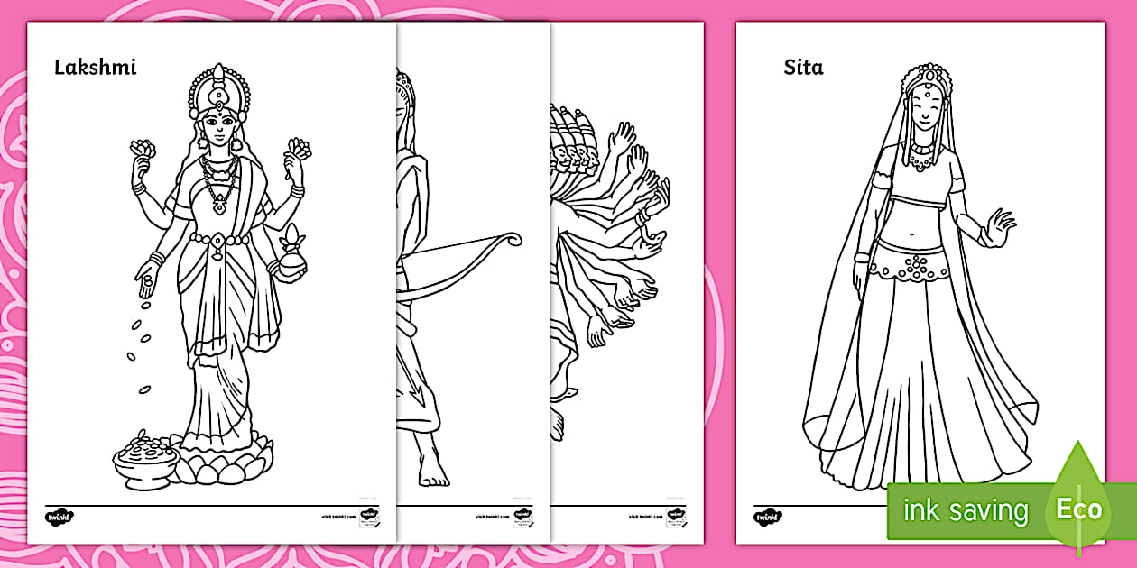 Diwali Colouring Pages English/German