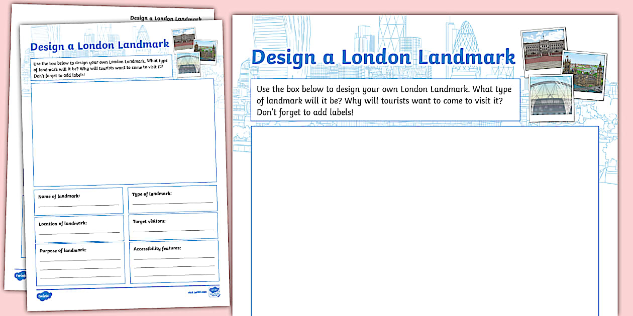 Design a London Landmark Worksheet (Teacher-Made) - Twinkl