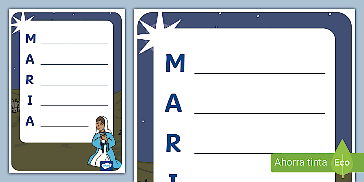 Acróstico de María | Plantilla de poema para niños | Twinkl