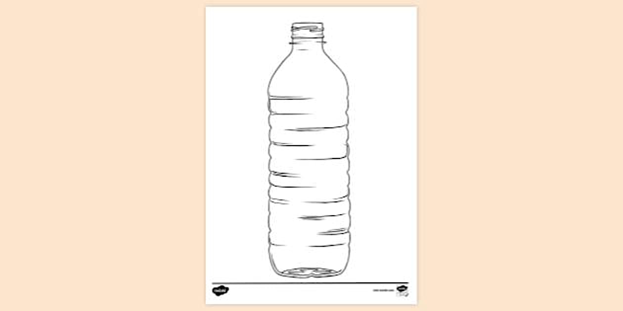 Plastic Bottle Outline Colouring Sheet | Twinkl
