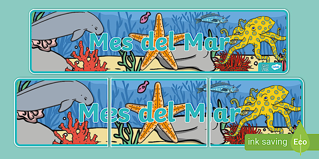 Cartel para decorar la clase: mural del Mes del Mar