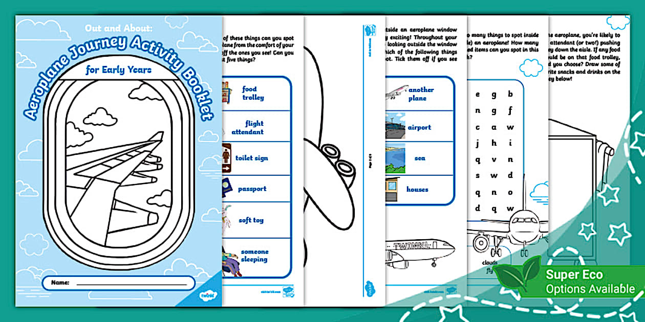 Out and About Aeroplane Journey Activity Booklet Early Years