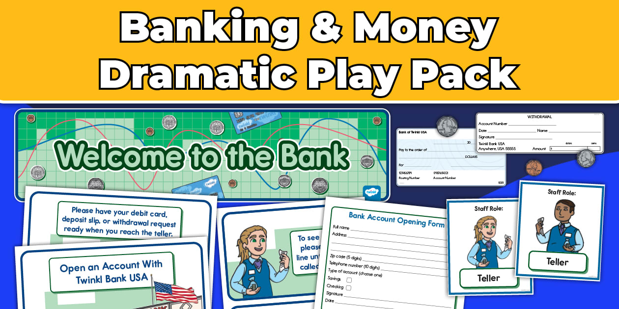 Dramatic Play: Bank Set-Up - Twinkl USA Resources