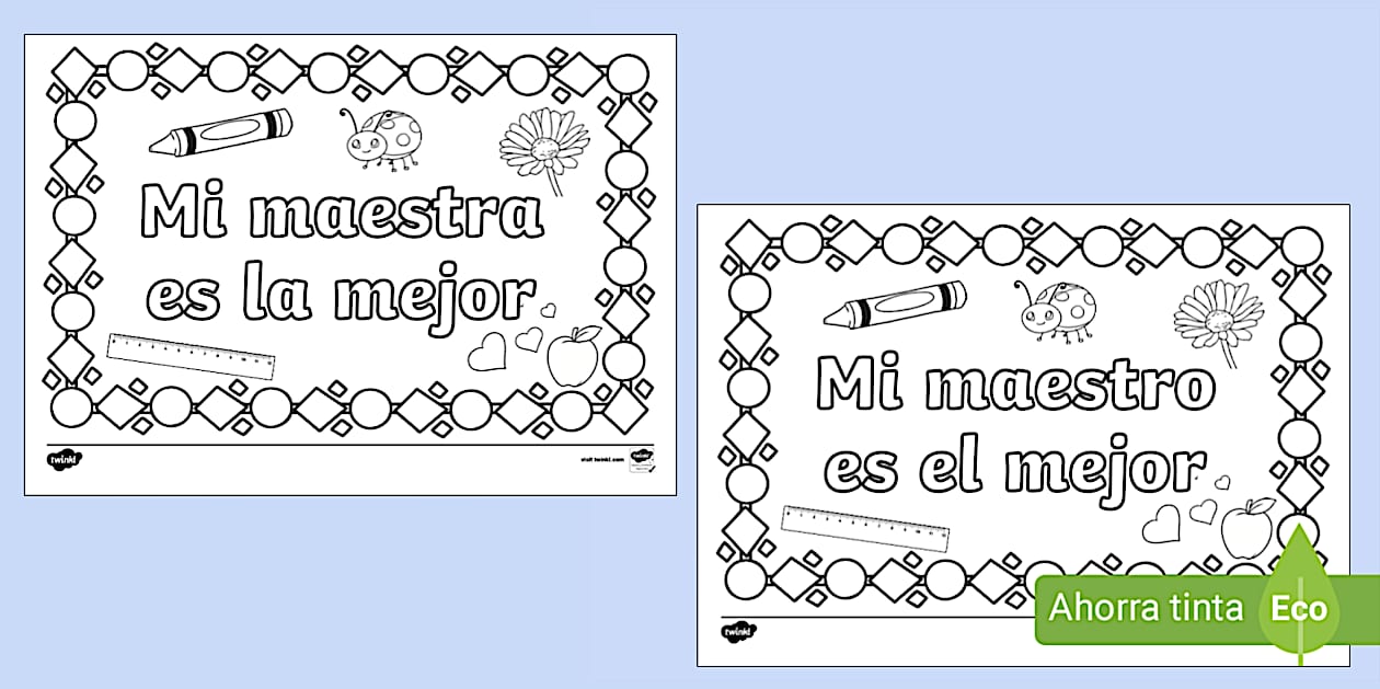 Póster: Mi maestro/a es la mejor (teacher made) - Twinkl