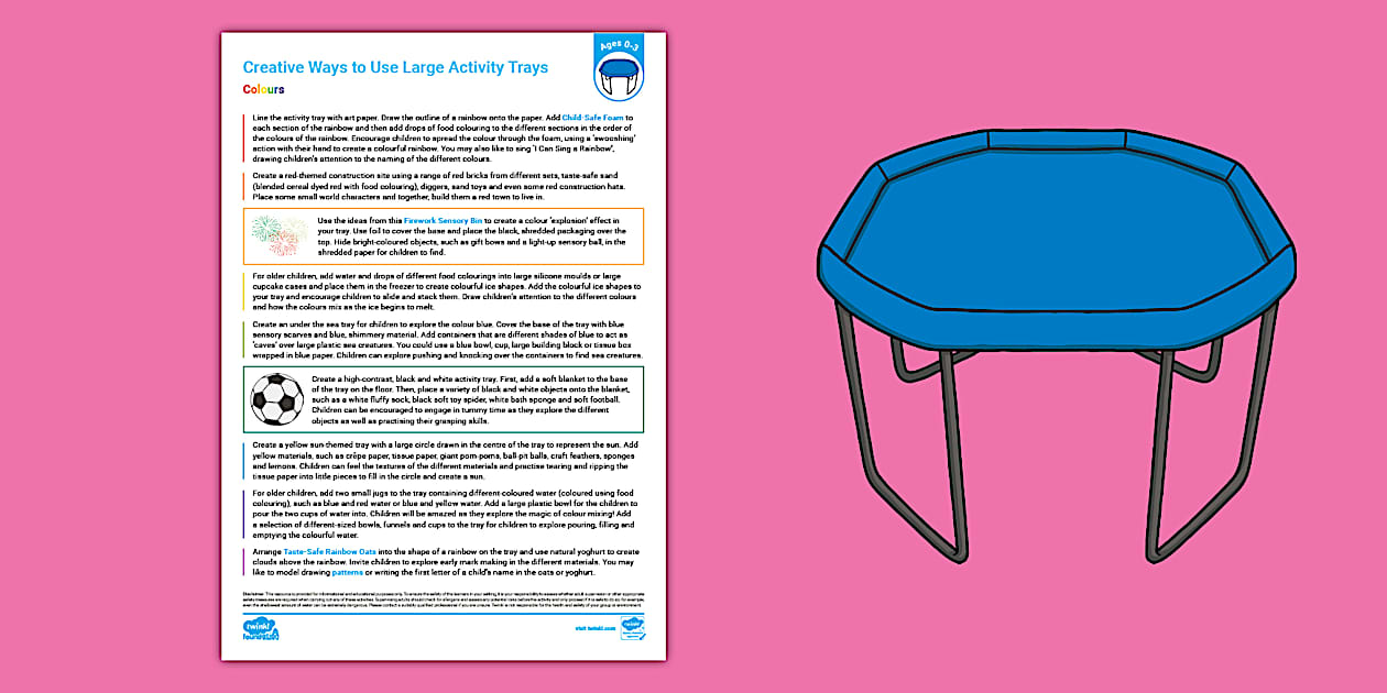EYFS Ages 0-3 Large Activity Trays: Colours | Twinkl