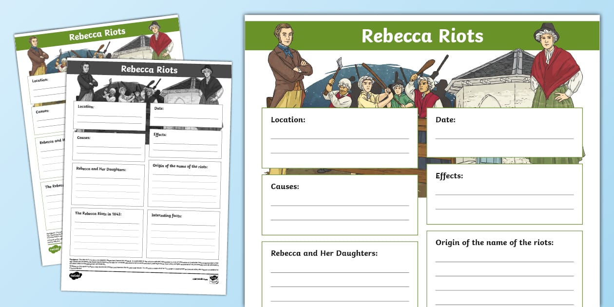 Rebecca Riots Fact File Template (teacher made) - Twinkl