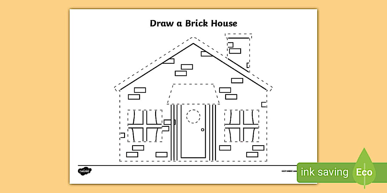 Draw a Brick House Pencil Control Activity | Twinkl - Twinkl