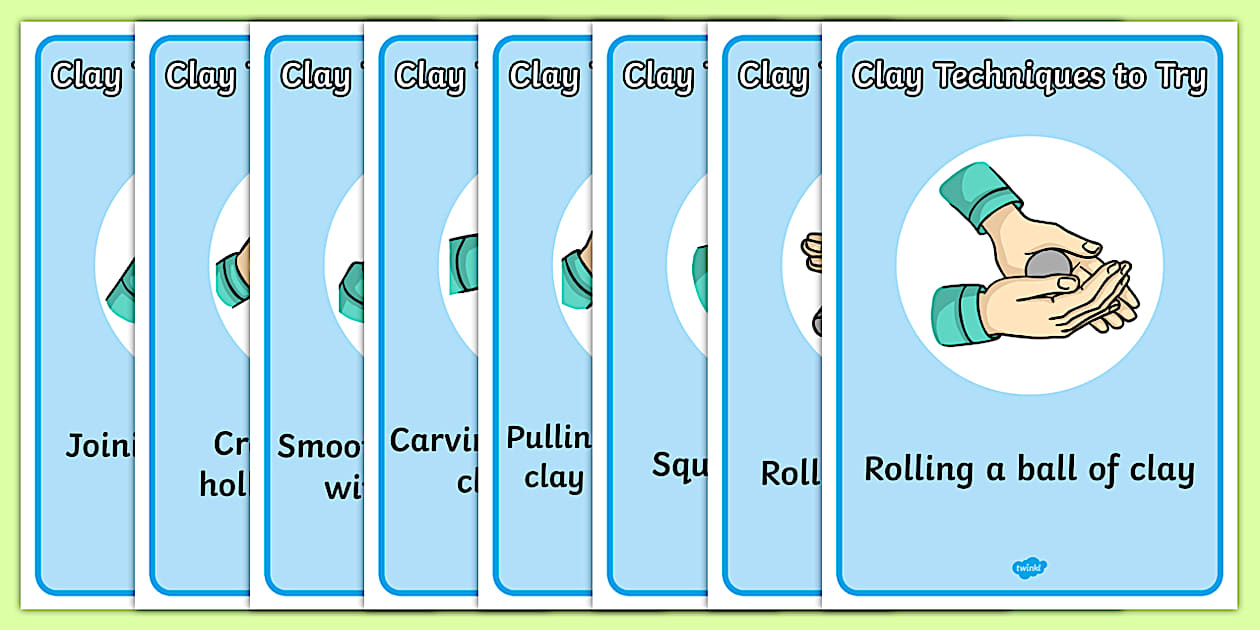 Clay Techniques to Try Display Posters (teacher made)