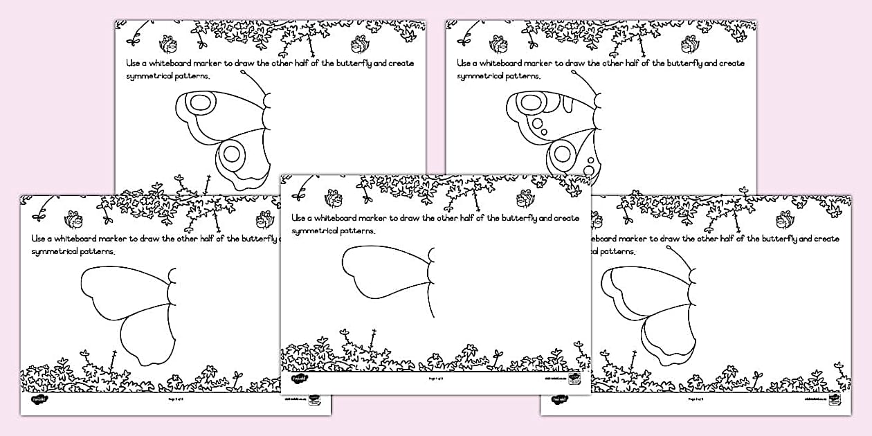 Grade 1: Butterfly Symmetry Activity Mats (teacher made)