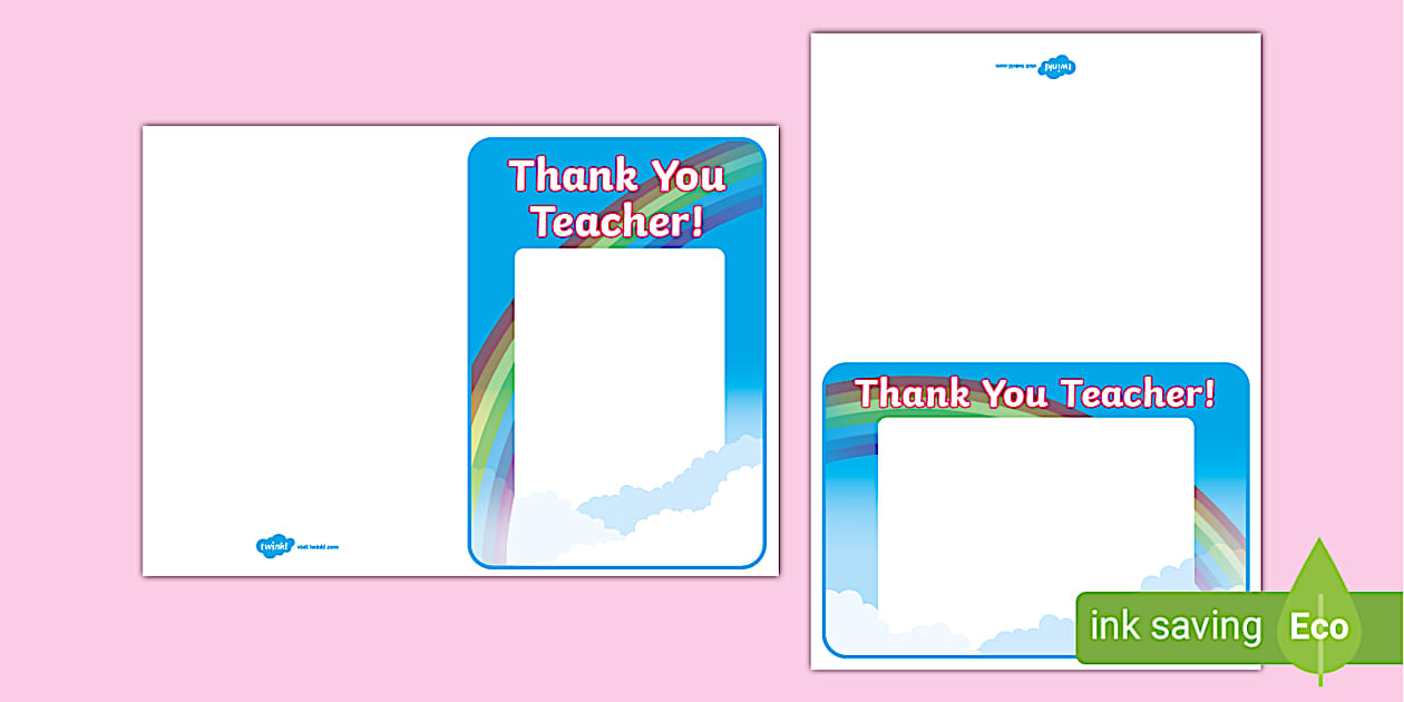 Thank You Teacher Greetings Card (Teacher-Made) - Twinkl