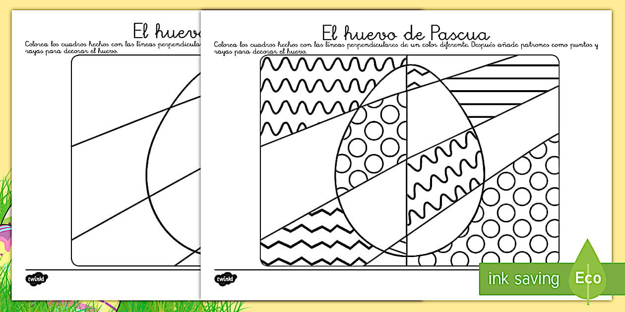 Ficha de actividad: Colorea el huevo de Pascua - Twinkl