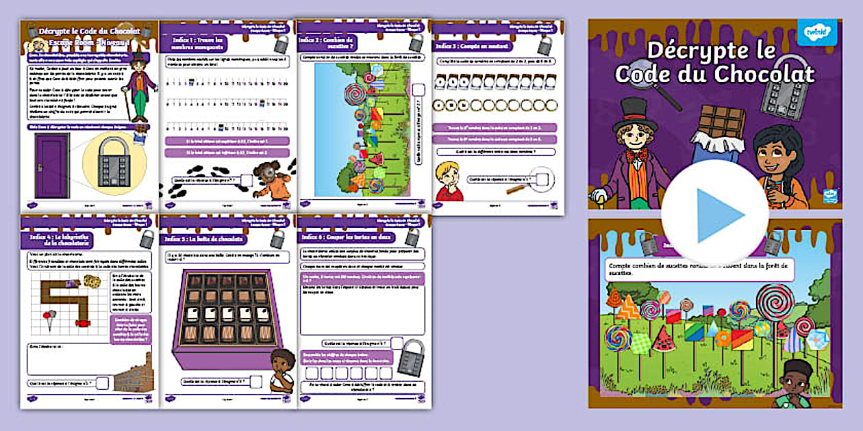 DÉCRYPTER LE CODE DU CHOCOLAT FEUILLE D'ACTIVITÉ - Twinkl