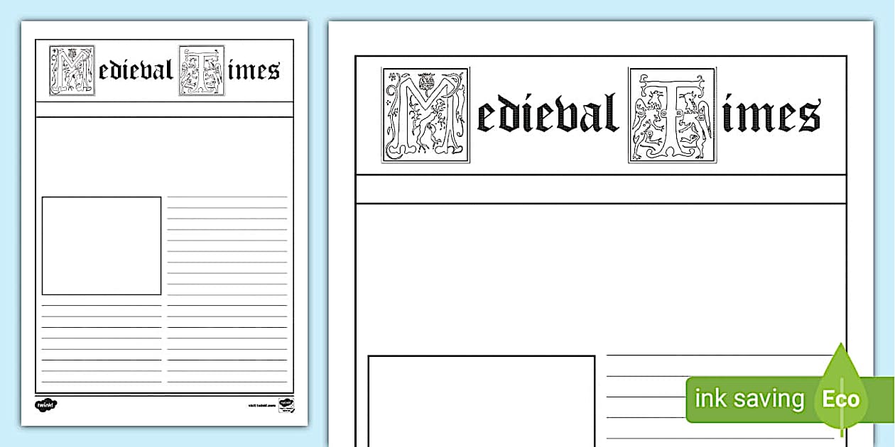 Medieval Times Newspaper Writing Template - Writing - KS2